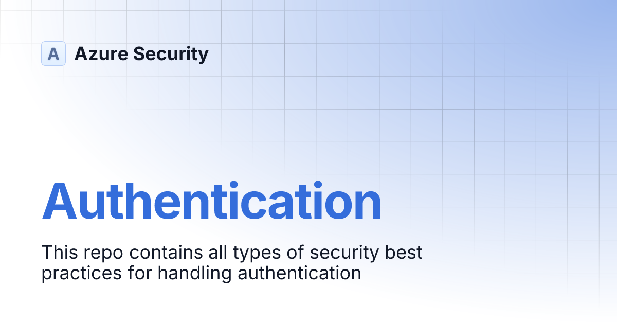 Authentication | Azure Security